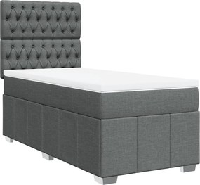 Box spring postel s matrací tmavě šedá 80 x 200 cm textil 3291503