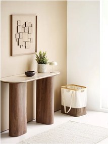 Béžový/tmavě hnědý konzolový stolek s keramickou deskou 40x120 cm Delphi – House Nordic