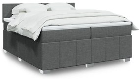 Box spring postel s matrací tmavě šedá 200x200 cm textil 3287169