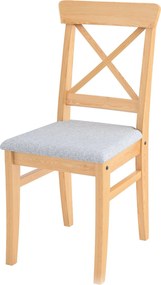 Potah na židli Ingolf s čalouněným sedákem barva šedá látka pletený vzor