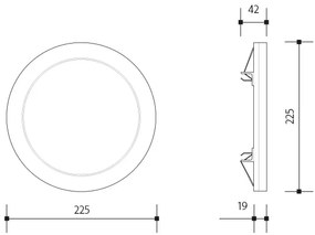 PANLUX Přisazené / vestavné stropní LED svítidlo ADAPT S CCT se senzorem 18W