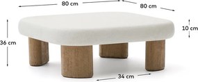 Zahradní konferenční stolek s betonovou deskou 80x80 cm Labra – Kave Home