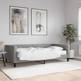 Válenda s matrací světle šedá 100 x 200 cm textil 3196565