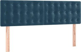 Box spring postel s matrací tmavě modrá 140x200 cm samet 3131205