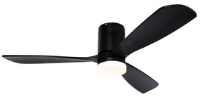 Chytrý stropní ventilátor černý 132cm vč. LED 3-stupňově stmívatelný v Kelvinech s dálkovým ovládáním - Sofia