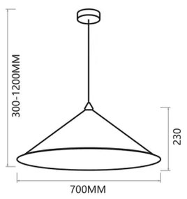 Lustr na lanku FUJI 1xE27/60W/230V pr. 70 cm černá/zlatá