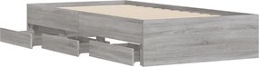 vidaXL Rám postele se zásuvkami 90 x 200 cm kompozitní dřevo [3207299] Barva: hnědý dub
