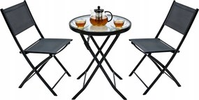 TRENDIE Balkonový set nábytku - stolek s průměrem 50 cm + 2 židle
