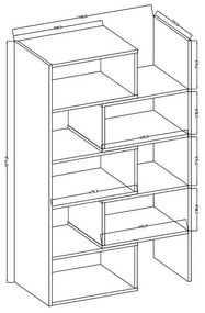 Casarredo Rozkládací regál MOVE II sonoma