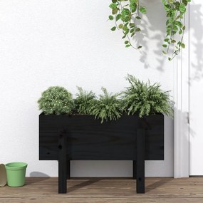 vidaXL Zahradní truhlík šedý 62 x 30 x 38 cm masivní borové dřevo [825178] Barva: Černá borovice