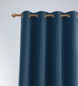 Room99 Hotový závěs na kroužcích Zatemňovací LAUREL Jednobarevný Barva: Petrolejová, Velikost: 140 x 280 cm