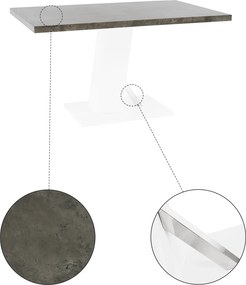 Jídelní stůl, beton / bílá matná, 138x90 cm, BOLAST