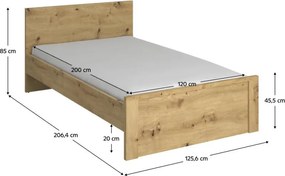 Postel AIRON 120x200, dub artisan Kondela 0000374722