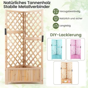 Costway Květinový truhlík s mřížovým rohovým květináčem s drenážními otvory