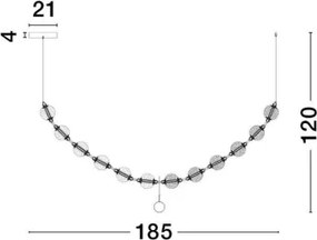 Závěsné LED svítidlo NOVA LUCE BRILLANTE 49W 3200K 9695200 stmívatelné Triac