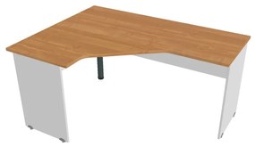 Stůl ergo pravý 160*120 cm - Hobis Gate GEV 60 P Dekor stolové desky: olše, Dekor lamino podnože: bílá, Barva nohy: černá