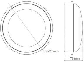 LED Venkovní stropní svítidlo DARA LED/20W/230V IP65 černá