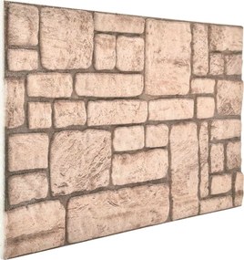 Nástěnné panely 10 ks 100 x 50 cm Béžová EPS pěna 153607