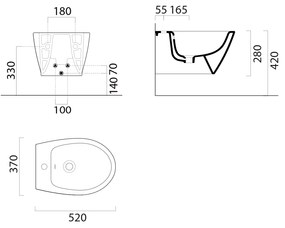 GSI MODO bidet závěsný 37x52cm, bílá mat 9864109