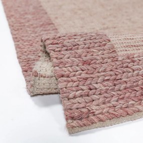 Světle růžový ručně tkaný koberec s příměsí vlny 200x290 cm Rue – Flair Rugs