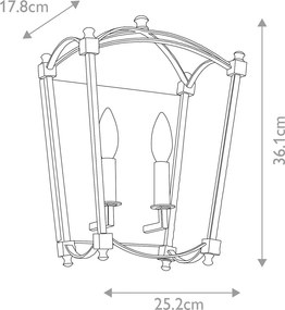 Designové nástěnné světlo Elstead Thayer 2x E14 patinované zlato