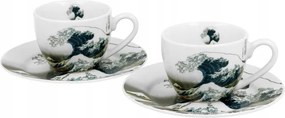 Sada 2 ks šálků s podšálkem Hokusai The Great Wave 90 ml vícebarevná