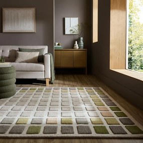 Zelený ručně tkaný vlněný koberec 160x230 cm Renga Wool – Flair Rugs