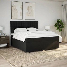 Box spring postel s matrací černá 180x200 cm textil 3290583
