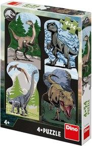 DINO Puzzle Jurský svět 4x54 dílků 13x19cm skládačka dn333291