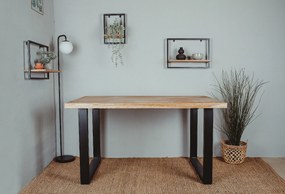 Wudboys Jidelní stůl - Square No.1 Barva kovu: Bílá, Dřevo: Dub lamino - dle vzorníku, Rozměr: 1600X900, moderní skandinávský styl