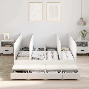 Rám postele s úložným prostorem Bílá 140 cm Kompozitní dřevo 3335693