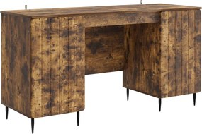 Stůl s policí Kouřový dub 142,5 x 50 x 75 cm Kompozitní dřevo 3414590