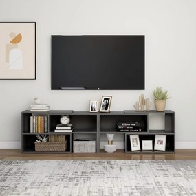 vidaXL Marketos TV skříňka šedá s vysokým leskem 149x30x52 cm kompozitní dřevo