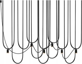 Závěsná lampa do obývacího pokoje Udin 9785 Dohar kovové tuby, černá