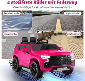 Costway Dětské elektrické auto Chevrolet s 2,4 G dálkovým ovládáním a – růžový