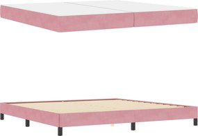 Postel s boxspringem s matrací Růžová 200 x 200 cm textil 3398718