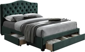 Postel, smaragdová Velvet látka, 160x200, KESADA Kondela 0000276356