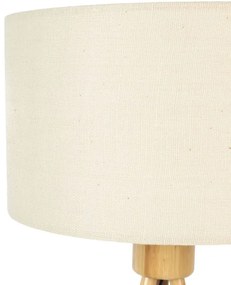 Bílá bambusová stojací lampa ZUIVER FAN 155 cm