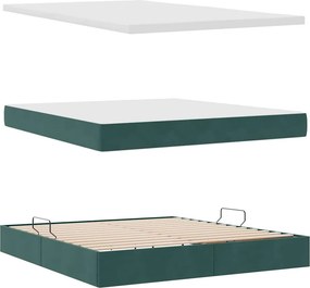 Postel s úložným prostorem Tmavě zelená 180 x 200 cm samet 3370716