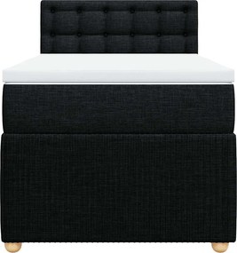 Box spring postel s matrací černá 90x200 cm textil 3289655
