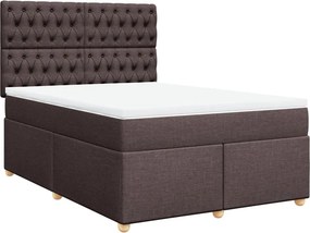 Box spring postel s matrací tmavě hnědá 140x190 cm textil 3291285