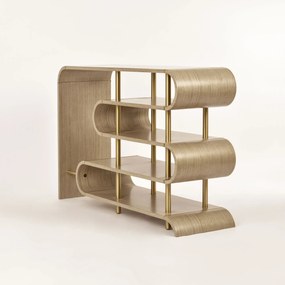 Designový konzolový stolek Stilig ST962 122 cm béžový/zlatý
