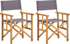vidaXL Režisérské židle 2 ks masivní akáciové dřevo [45947] Barva: Tmavě šedá