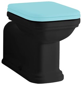 Kerasan WALDORF WC mísa stojící, 37x65cm, spodní/zadní odpad, černá mat 411631