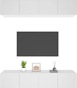 TV skříňky 4 ks bílé 80 x 30 x 30 cm kompozitní dřevo 3114182