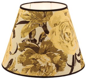 Stínidlo na lampu Sofia výška 26 cm, květiny žlutá