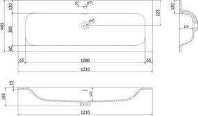 Mexen Orio, koupelnová skříňka 120 cm s umyvadlem Vela, 2 zásuvky, bílá matná, 91A10-12047-2-BFF01-W23M01