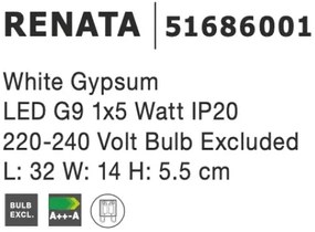 Nástěnné svítidlo Renata 1 bílé