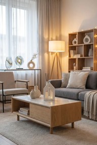 DOMEČEK CASETTA - Aroma difuzér a LED svíčka , bílá-matná