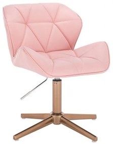 LuxuryForm DESIGN Otočná židle MILANO na zlatém kříži - růžová